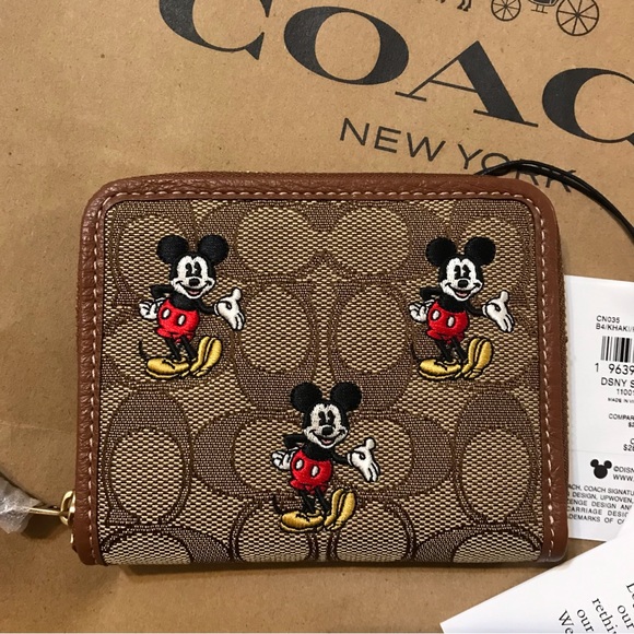 Coach | Bags | Disney X Coach Small Zip Around Wallet In Signature ...